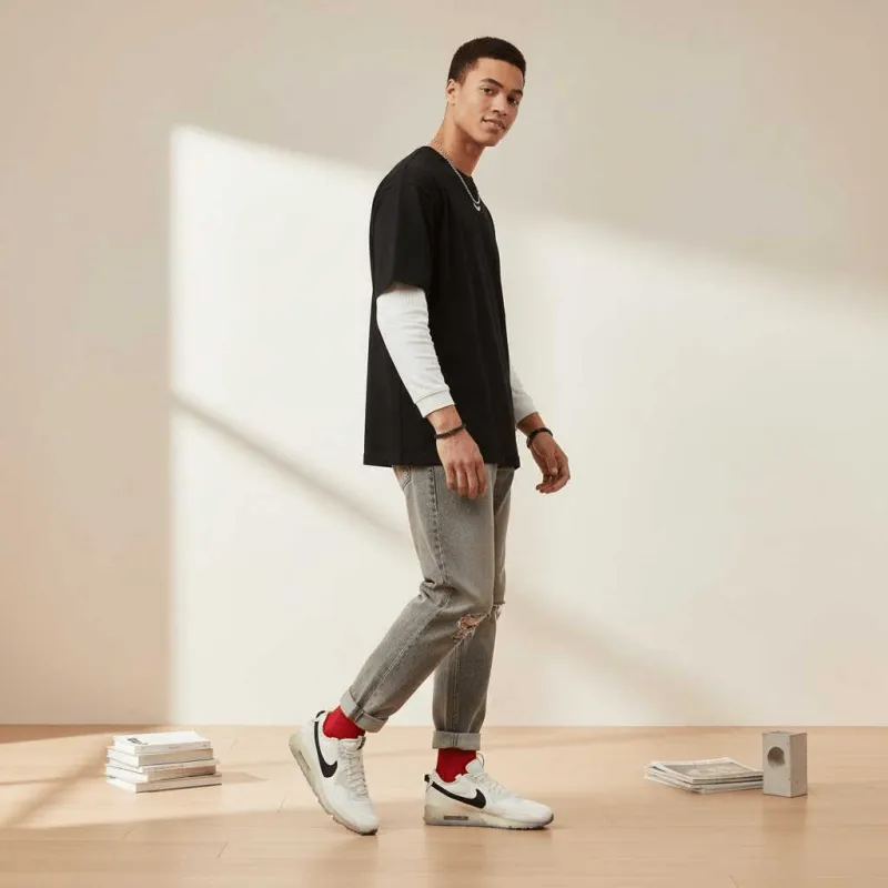 Nike Air Max 90 Устойчивый к истиранию Низкий Топ Повседневные Беговые ...